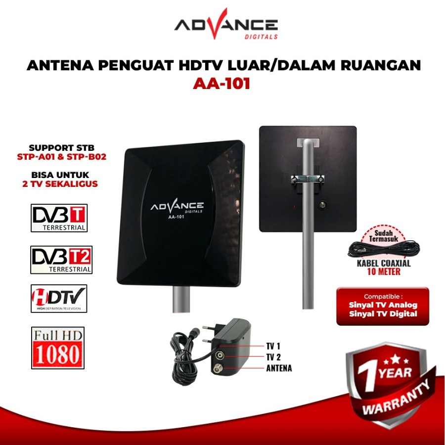 Jual Advance Antena Tv Digital Analog AA-101 Indoor dan Outdoor Cocok ...