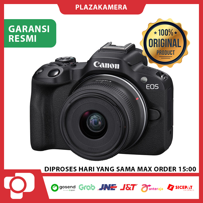 Jual Canon EOS R50 Kit Lensa RF-S 18-45mm STM Kamera Mirrorless Black ...
