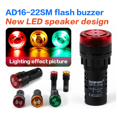 Jual Light Signal Pilot Lamp Flash Buzzer Beeper Alarm 220v 22mm AD16 22SM | Shopee Indonesia