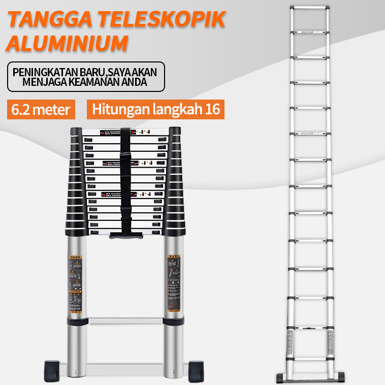 Jual 6.2 M Tangga Lipat Meter Paduan Aluminium Teleskopik Tangga ...