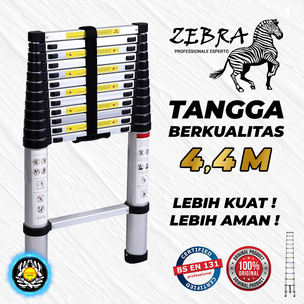 Jual TANGGA TELESKOPIK 4,4 METER ZEBRA PREMIUM KUAT AMAN BAGUS ...