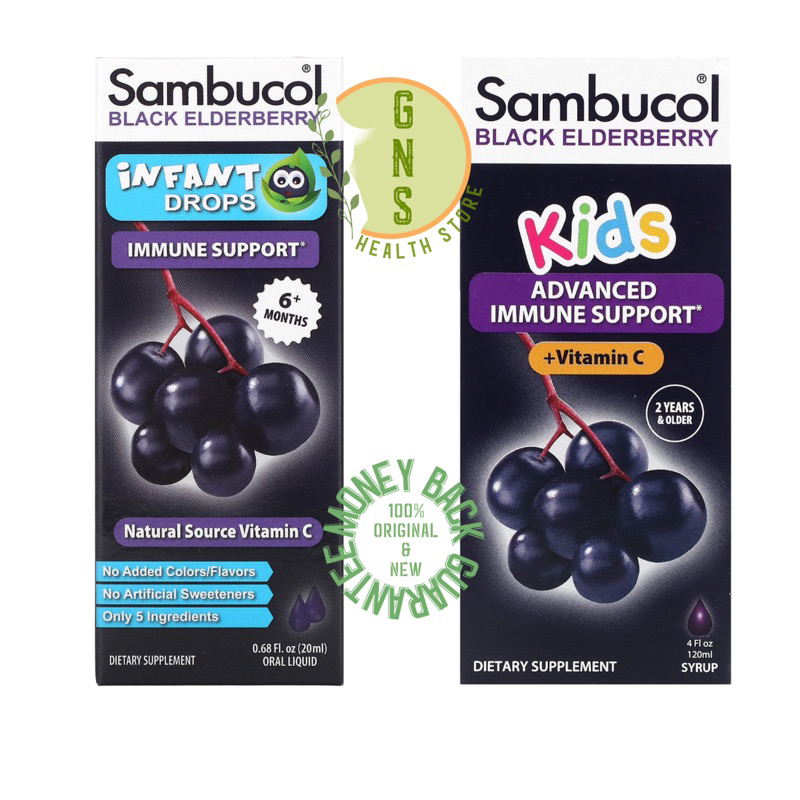 Jual Sambucol Kids Baby Infant Black Elderberry Syrup Vitamin C 120ml ...