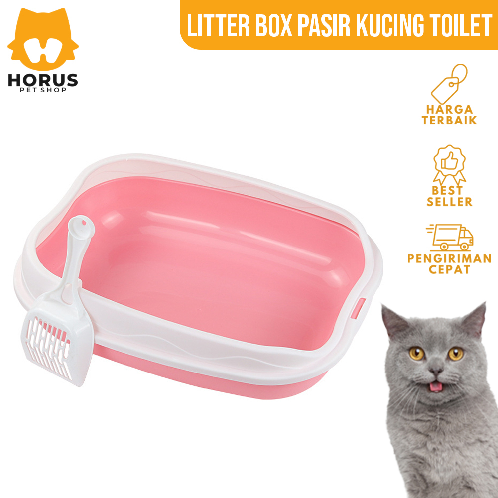 Jual Litter Box Cat Plastik Tempat Bak Pasir Kucing Poop Pup Toilet ...