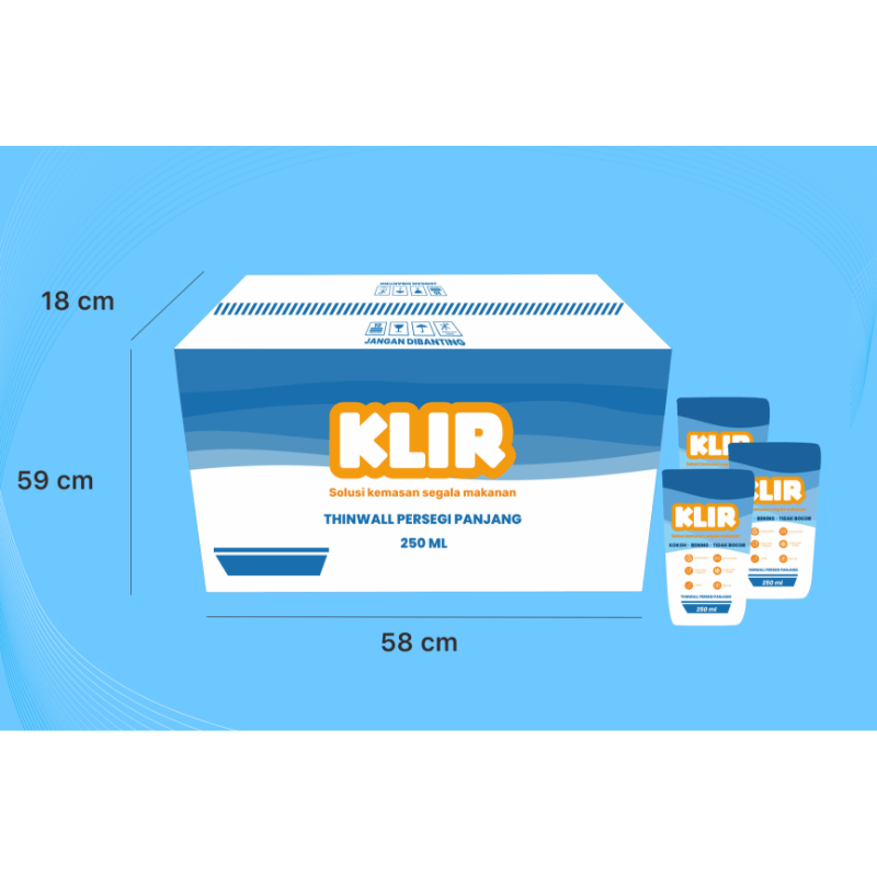 Jual [1 Dus] Thinwall KLIR Rectangular Rect Persegi panjang 250ml isi ...