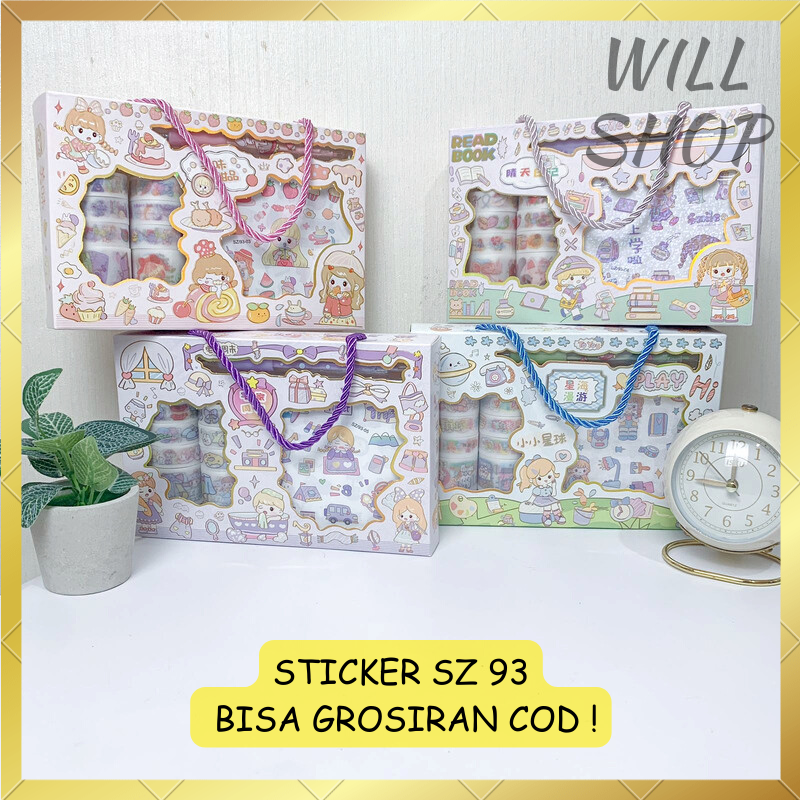 Jual STICKER SZ 93 PAKET STIKER LENGKAP DENGAN WASHI TAPE SELOTIP DAN ...