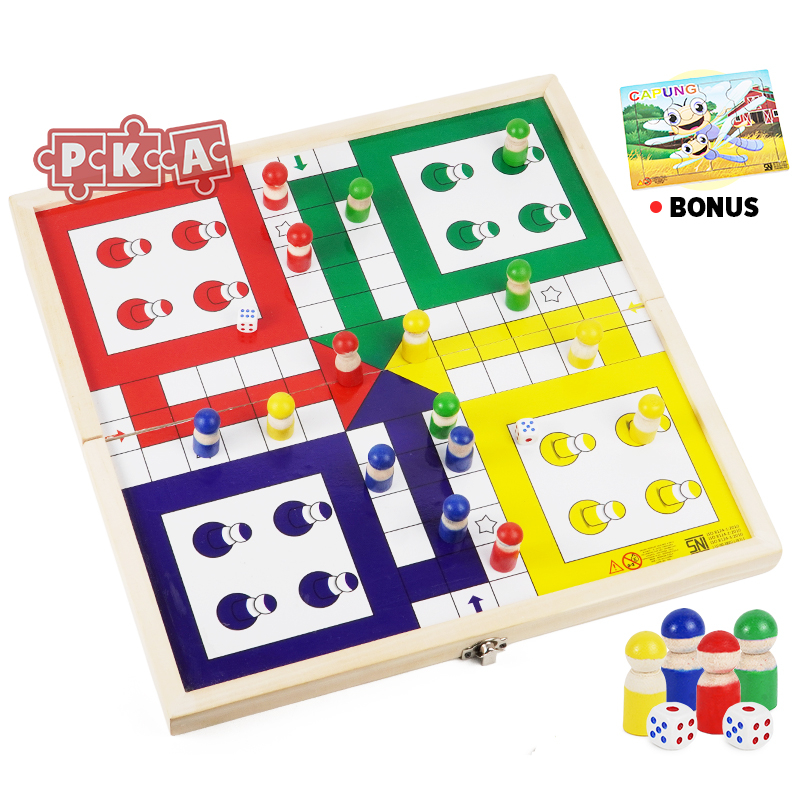 Jual Mainan Anak Edukasi Ludo Kayu Pinus Family Board Game | Shopee ...