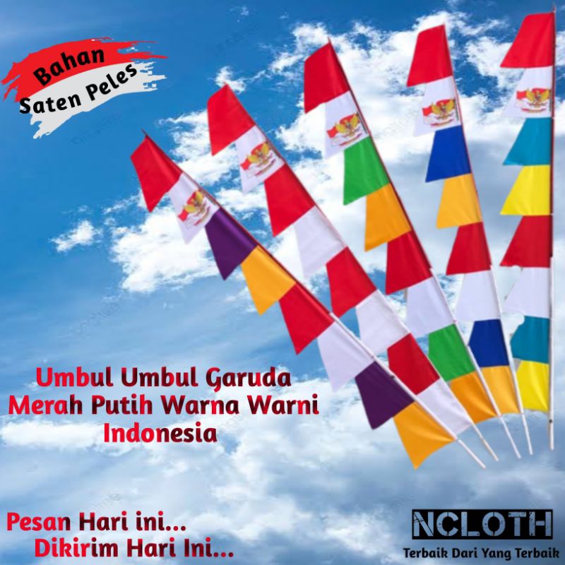 Jual Bendera Umbul Umbul Garuda Merah Putih Warna Warni HUT Kemerdekaan Upacara Dirgahayu ...