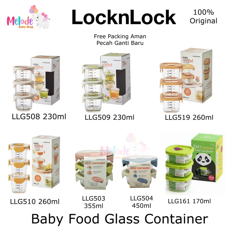 Jual Lock n Lock Baby Food Container MPASI set 230ml isi 3pcs SILICON ...
