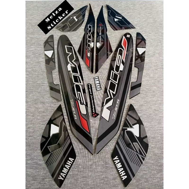 Jual Stiker Striping Motor Mio J 2014 2015 Hitam Full Sticker Lis Body ...