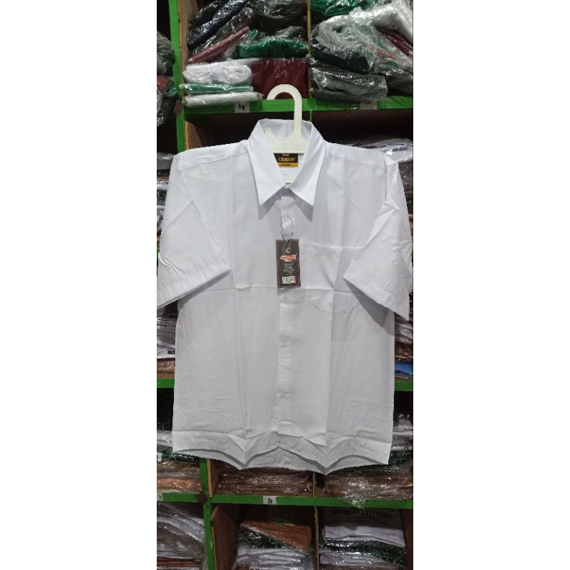 Jual hem putih polos pendek hem kerja | Shopee Indonesia