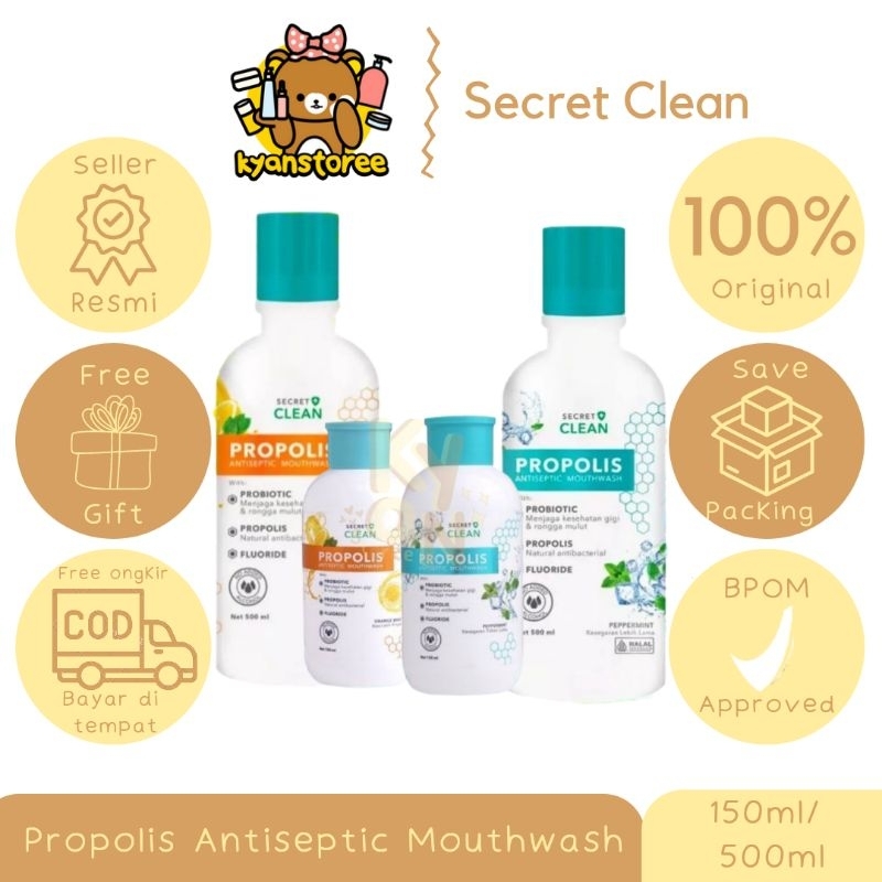 Jual SECRET CLEAN PROPOLIS ANTISEPTIC MOUTHWASH / OBAT KUMUR | Shopee ...