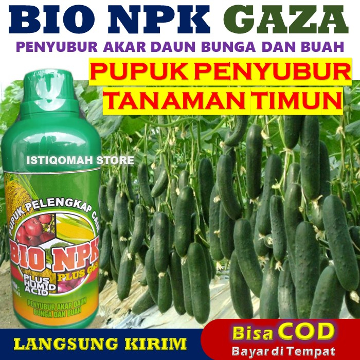 Jual Pupuk Penyubur Akar Daun Bunga dan Buah Tanaman Timun BIO NPK GAZA 500ML Pupuk NPK Cair ...