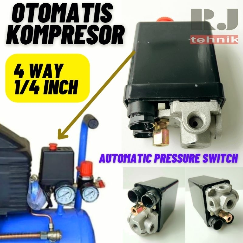 Jual Otomatis Kompresor Angin 4 Lubang Automatic Pressure Switch ...