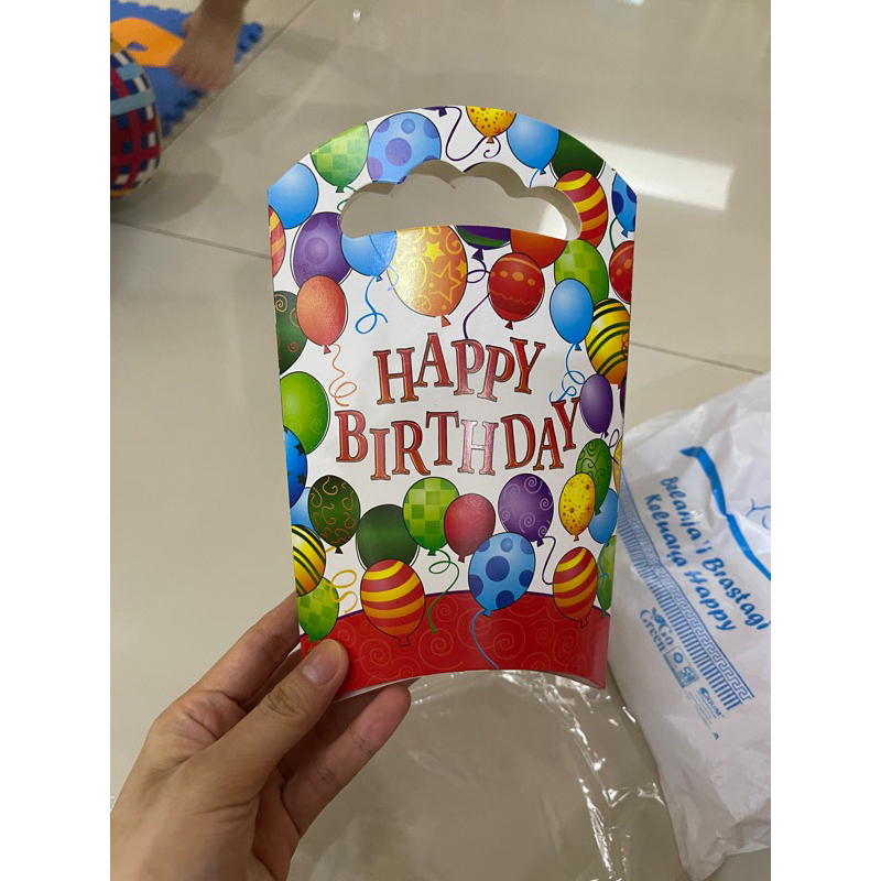 Jual Goodie Bag Kertas Tulisan “Happy Birthday” Ulang Tahun / Tas Kado ...
