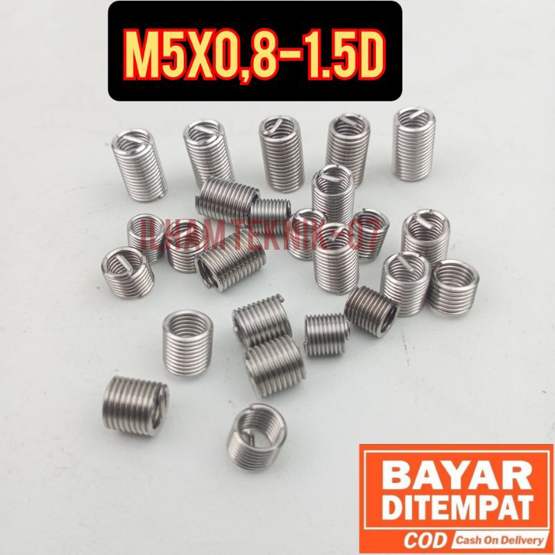 Jual recoil helicoil verbos M5x0,8 1,5d pengganti drat rusak slek dol | Shopee Indonesia