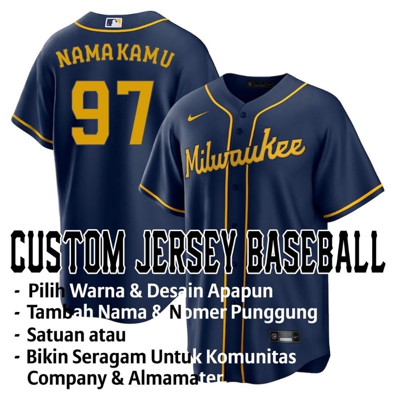 Jual Jersey Baseball Custom Free Order | Shopee Indonesia