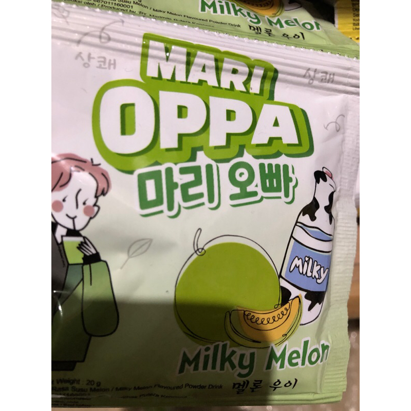Jual MARI OPPA 1 Renteng Isi 10 Minuman Serbuk Rasa Susu | Shopee Indonesia