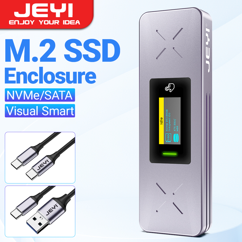 Jual JEYI Visual Smart Dual Protocol M.2 NVMe / SATA SSD Enclosure, USB 3.2 Gen 2 10Gbps ...