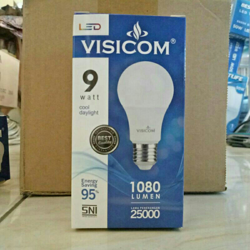 Jual VISICOM LAMPU LED 9 WATT PUTIH SNI GARANSI 1 TAHUN | Shopee Indonesia