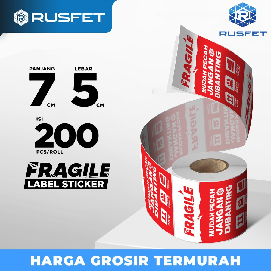 Jual Stiker label pengiriman stiker fragile jangan di banting 7cm x 5cm ...