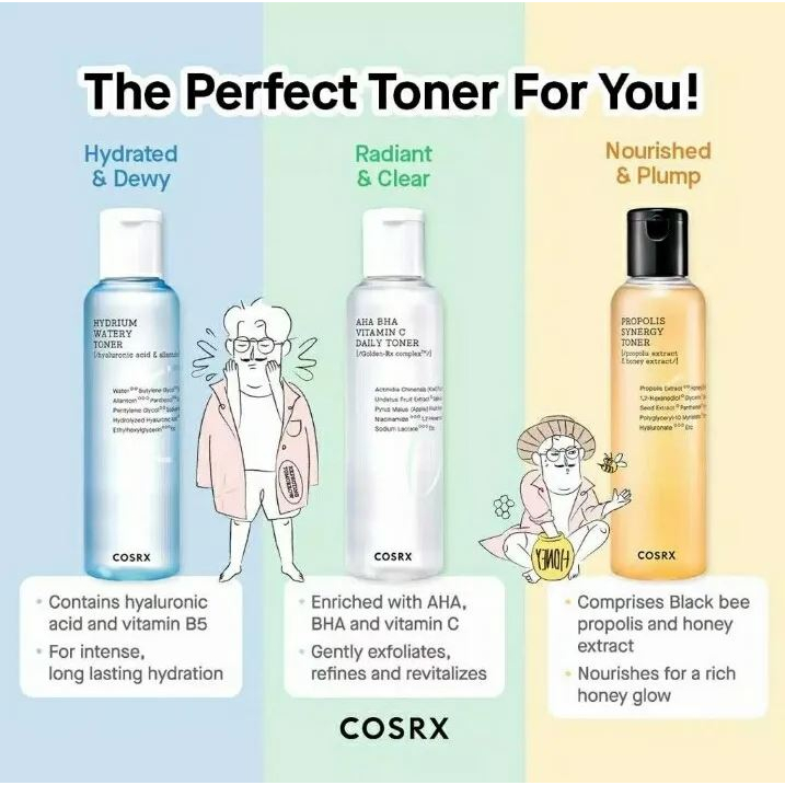 Jual COSRX Refresh AHA/BHA Vitamin C Daily Toner| Hydrium Watery Toner ...