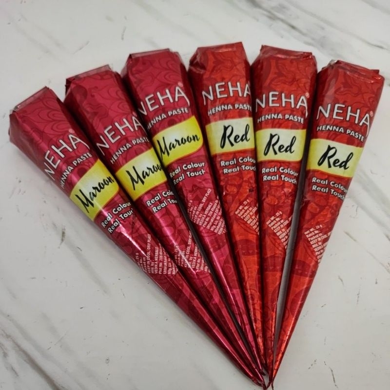 Jual Neha Henna Paste Cone Maroon / Merah / Cherry / Black / White ...