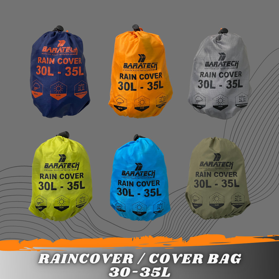 Jual Raincover Daypack COVER BAG BARATECH 30-35L jas hujan tas | Shopee ...