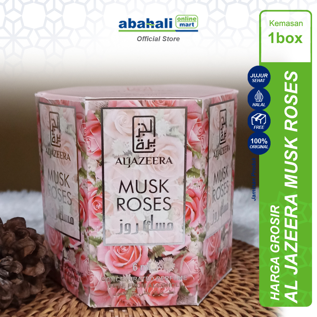 Jual 1 BOX (6 Pcs) Parfum Arab Al Jazeera - Musk Roses Non Alkohol Roll ...