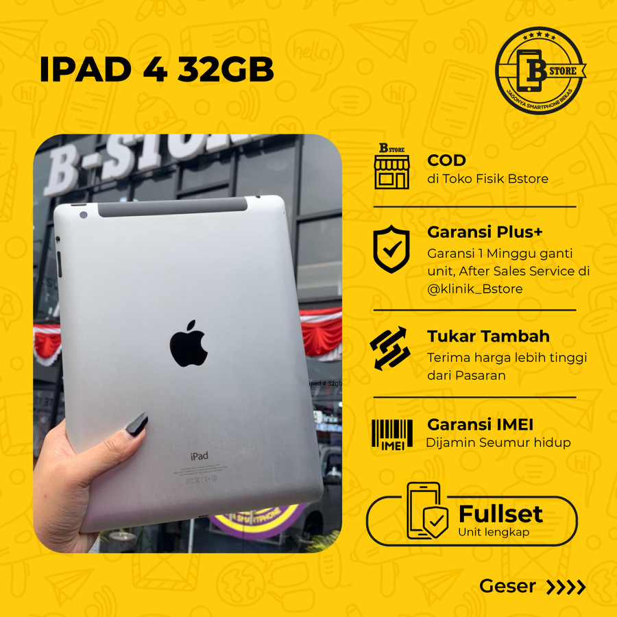 Jual iPad 4 32GB - Apple - Batangan - 32 GB - WIFI ONLY | Shopee Indonesia