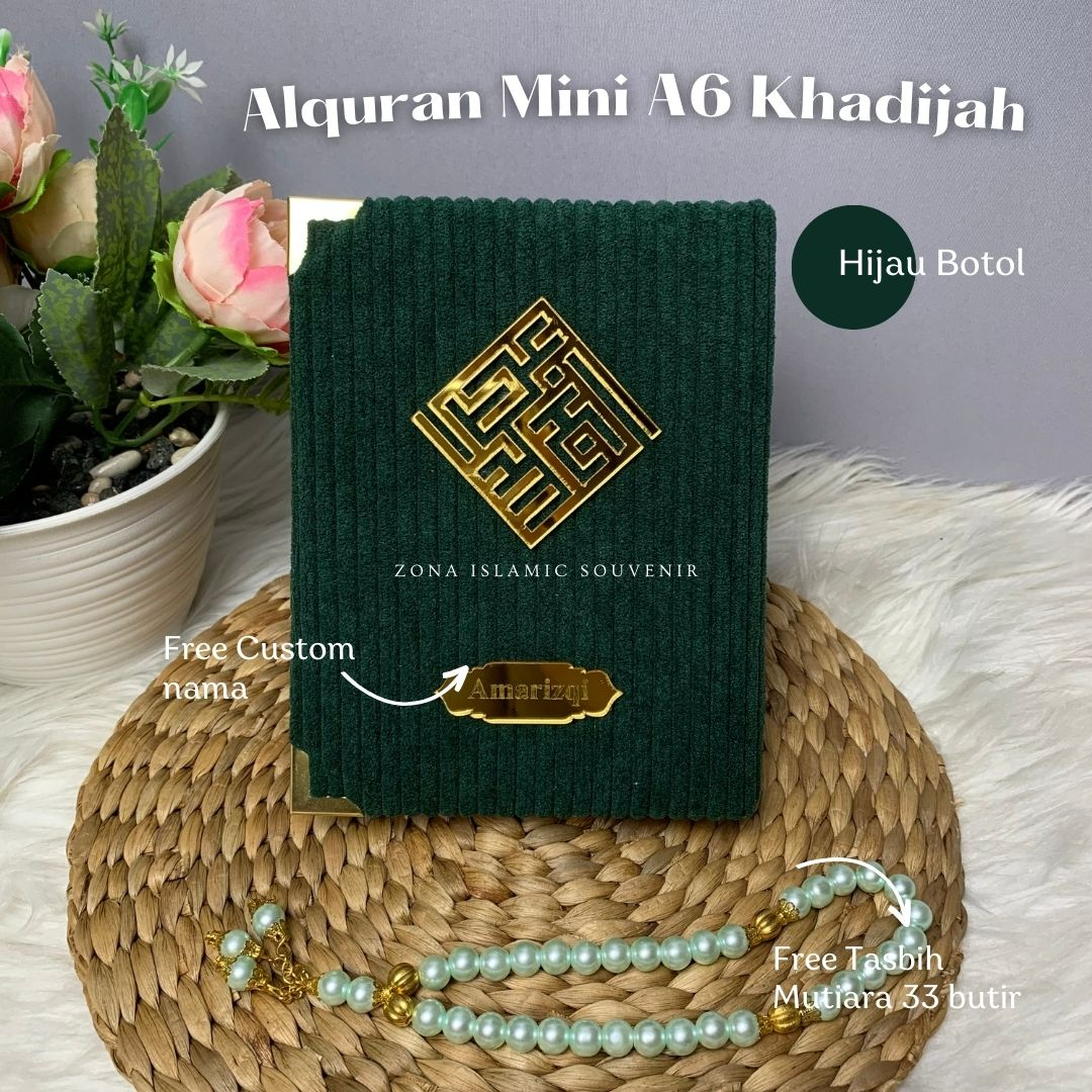Jual Al Quran Mini Khadijah Series custom nama ukiran Grafir ukuran A6 ...