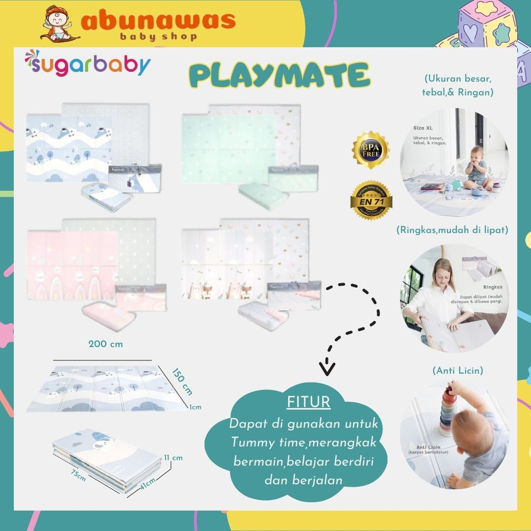 Jual Sugar Baby Foldable Baby Playmat / Karpet Lipat Playmat Lipat Bayi ...