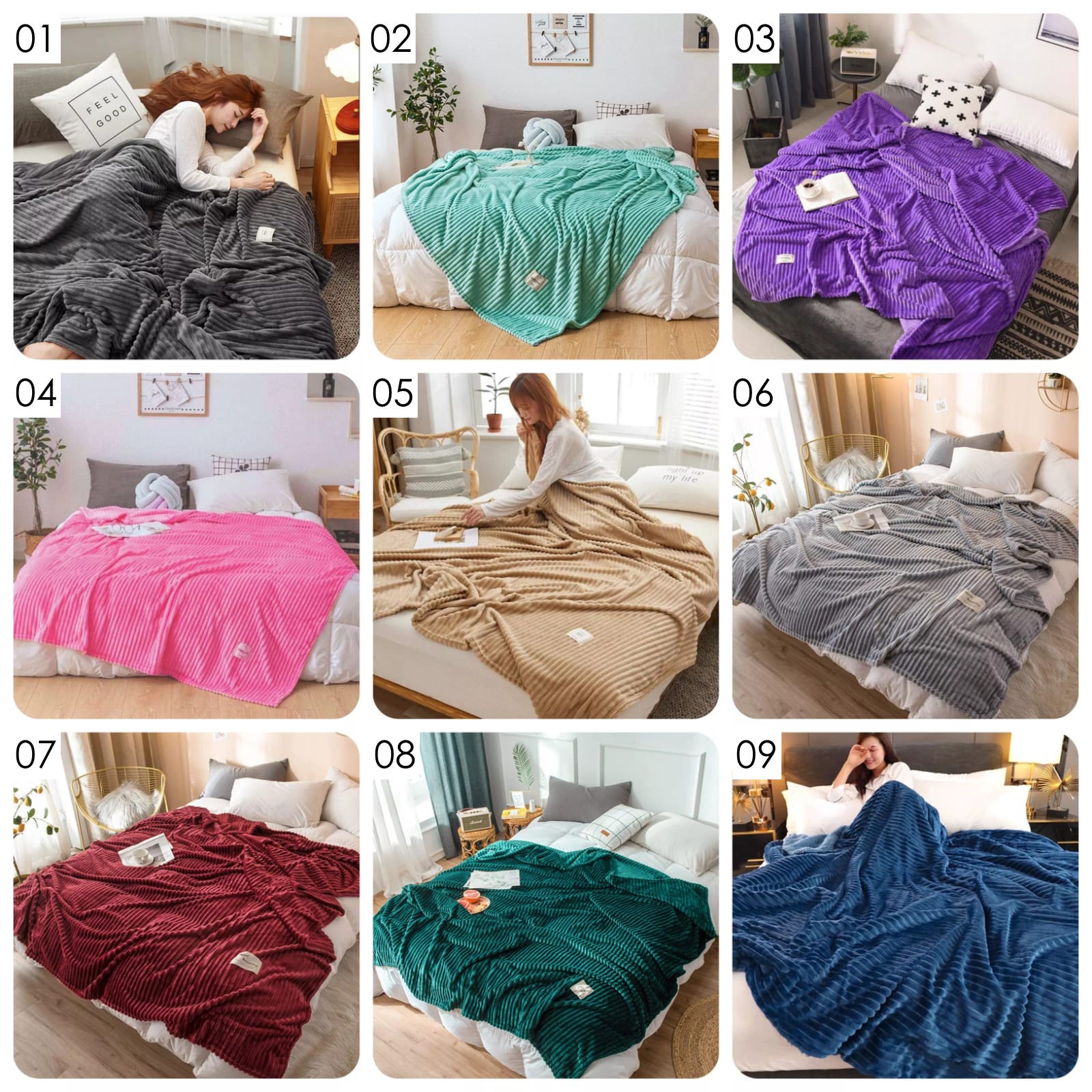 Jual SELIMUT BULU HALUS POLOS UK 180x200 EMBOS / TEXTURE | Shopee Indonesia