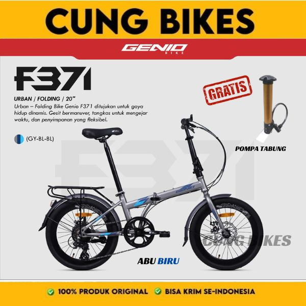 Jual Sepeda Lipat Genio F371 20 INCH cakram DB 7speed by United | Shopee Indonesia