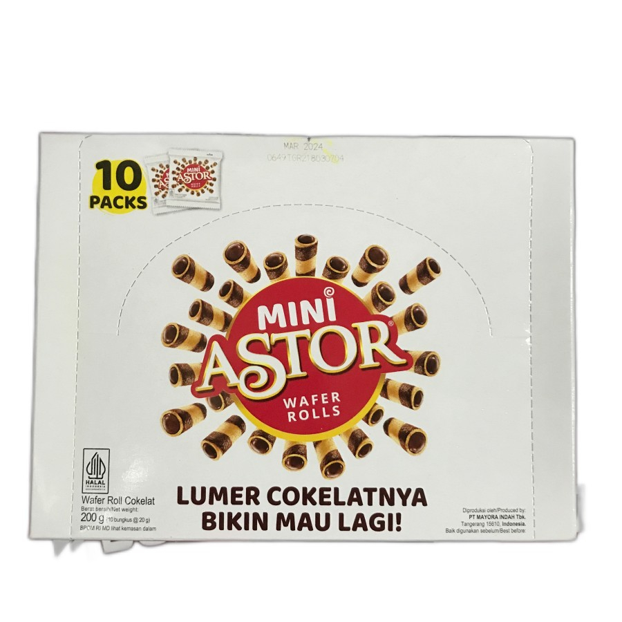 Jual Mini Astor Wafer Rolls 1 Pak Box 10 Pcs Roll Coklat Chocolate ...