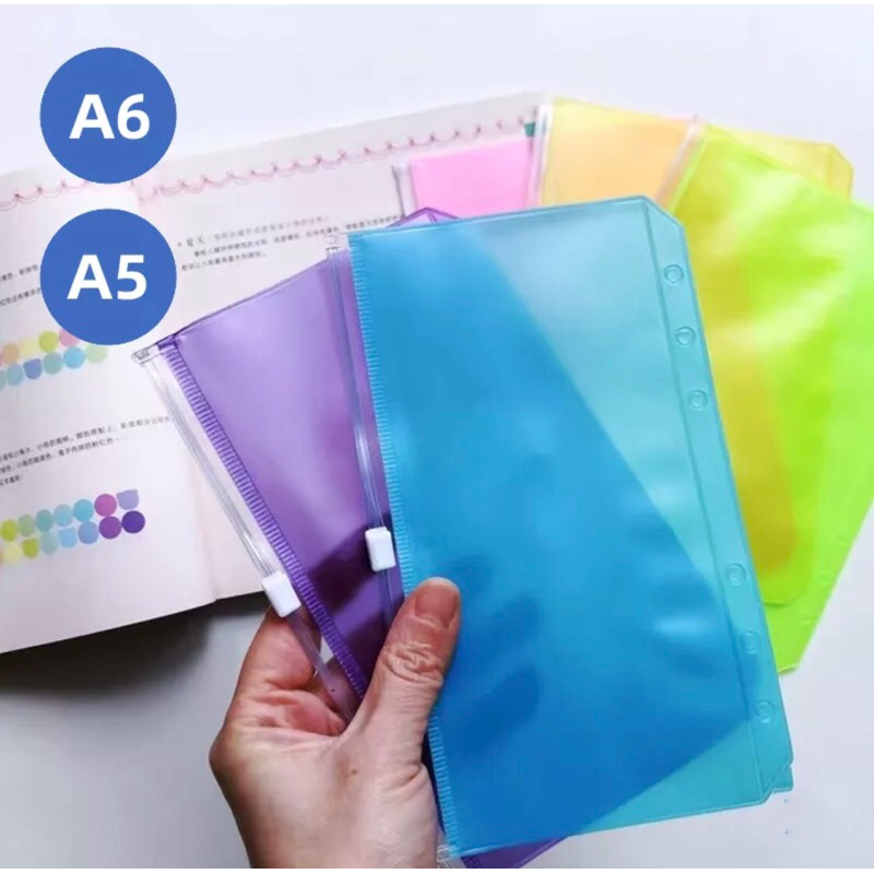Jual ZIPPER Binder transparan kantong uang A6 A5 Budgeting ziplock ...