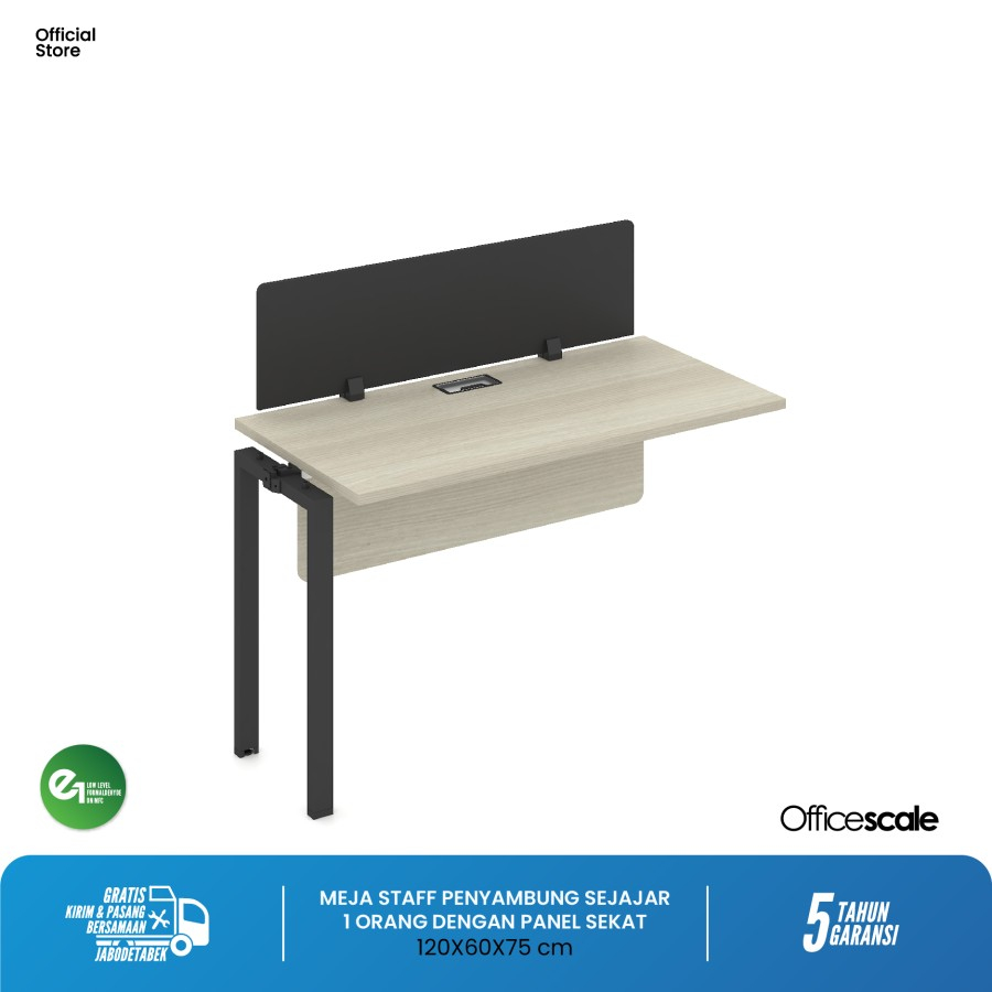Jual Officescale Meja Kerja Kantor Peyambung Sejajar 1 Orang + Panel ...