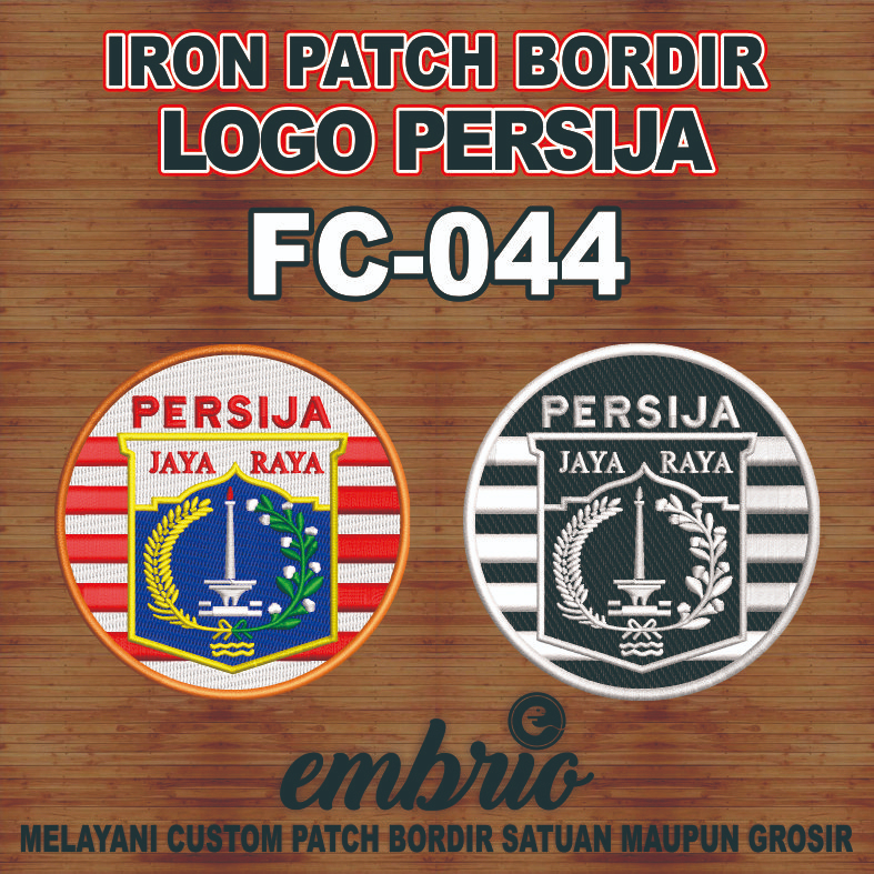 Jual FC-044 Patches Logo Persija Jakarta Emblem bordir persija iron on patch custom bordir ...