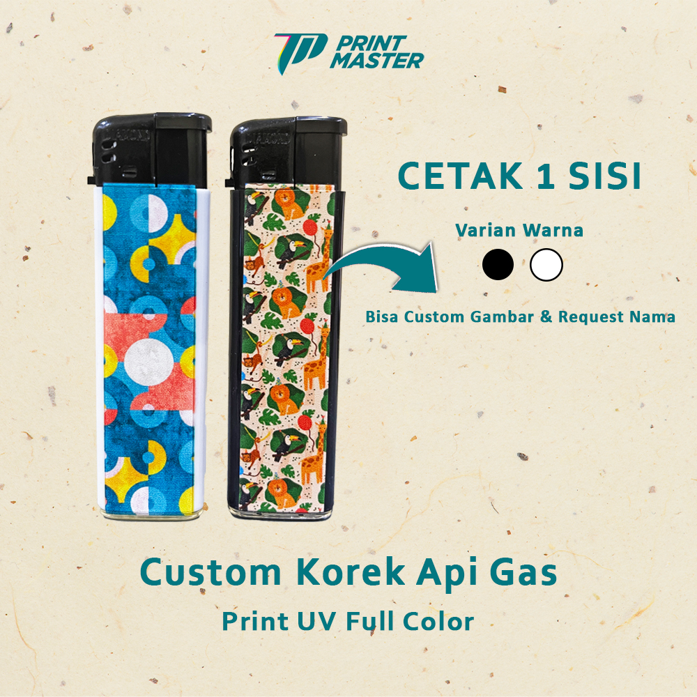 Jual Custom Korek Api Gas Lighter Promosi Souvenir Print UV Warna 1 ...