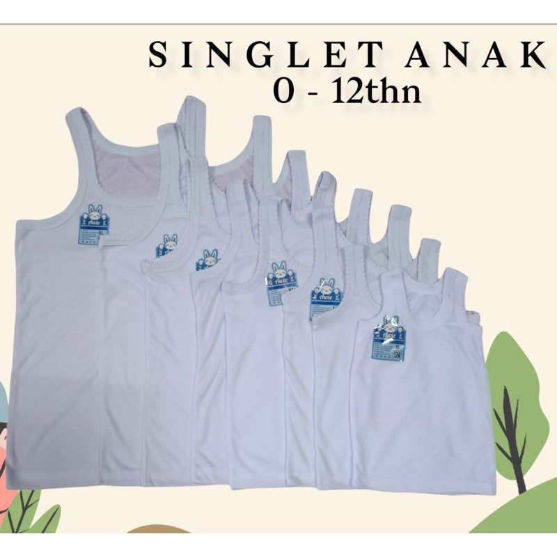 Jual (12 pcs) SINGLET ANAK CEWEK DAN COWOK.KAOS DALAM ANAK LAKI LAKI ...