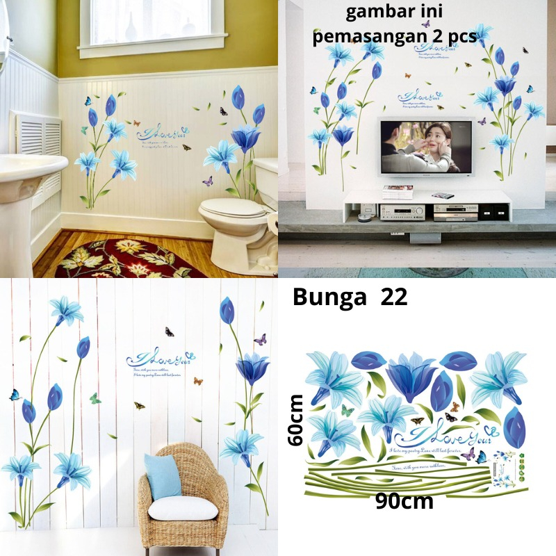 Jual WALL STICKER STIKER SETIKER SETICKER DINDING BUNGA WALLSTICKER ...