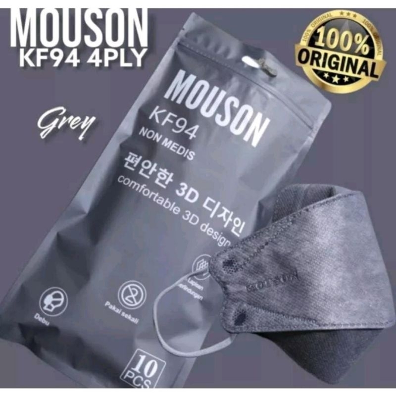 Jual MASKER KF94 MOUSON 4 PLY PREMIUM SURGICAL FACE MASK ISI 10 PCS ...