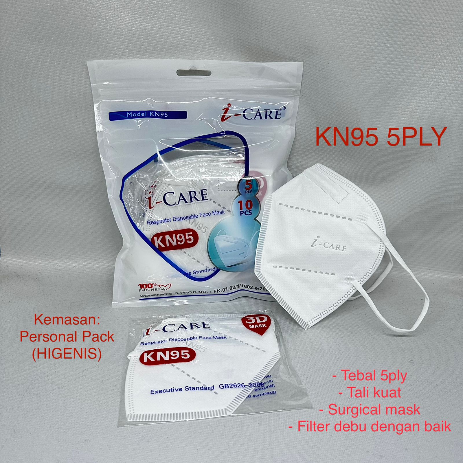 Jual Masker KN95 i-Care 3D kn 95 Personal Pack masker earloop KN95 Icare | Shopee Indonesia