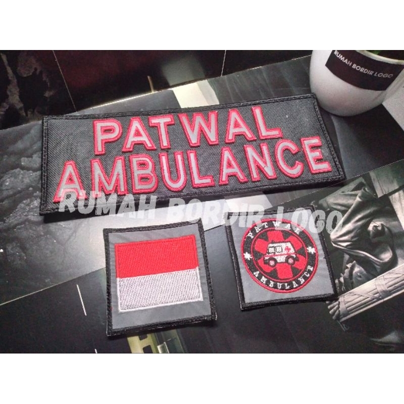 Jual logo bordir PATWAL AMBULANCE new satu set | Shopee Indonesia