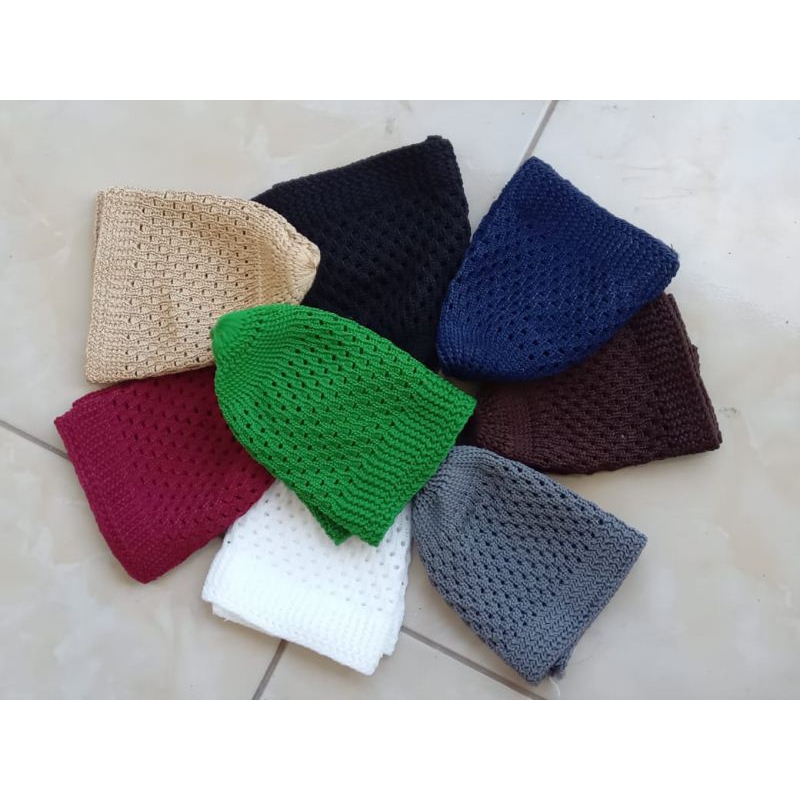 Jual peci rajut nanas polos - anak ( TK ) khusus kodian ( isi 20 pcs ...