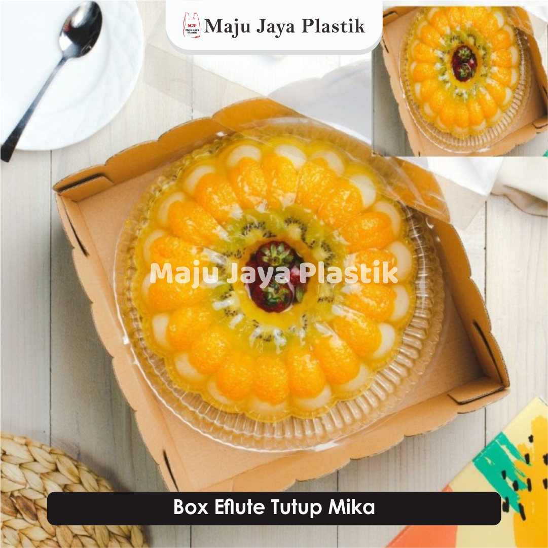 Jual (Min 5pcs) Box Eflute Full Tutup Mika 22x22x12 cm/ dus puding box ...
