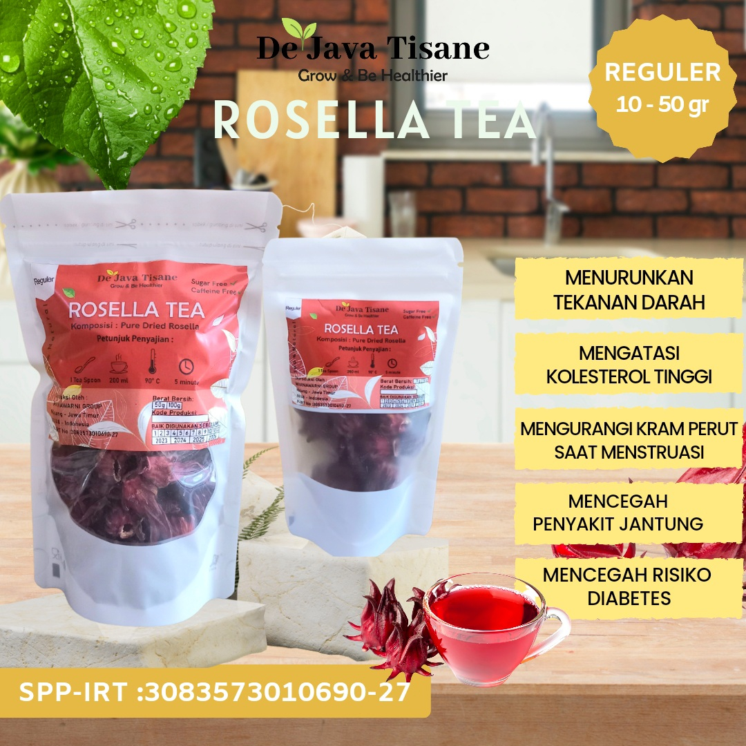 Jual Teh Bunga Rosella Merah 10 - 50 gr Red Rosella Tea Hibiscus Rosela Kering | Shopee Indonesia