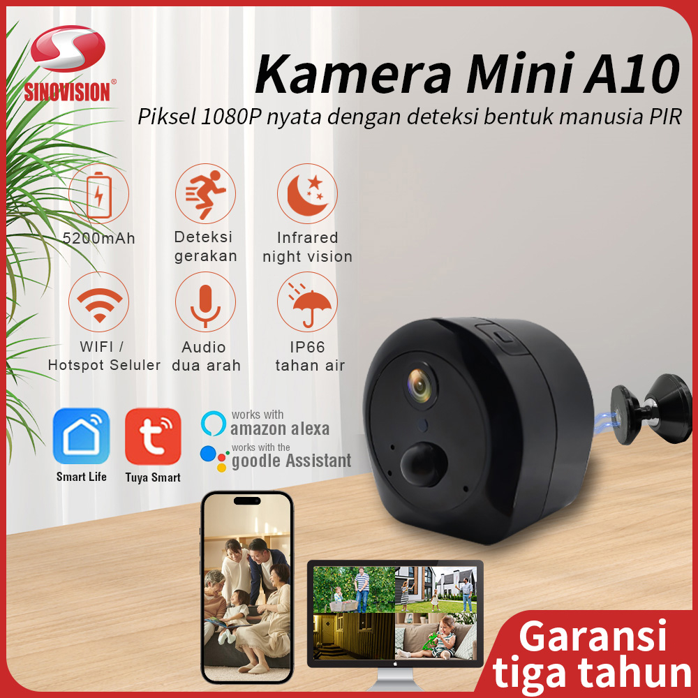 Jual SINOVISION A10 Mini cctv real 1080P with PIR motion detection ...