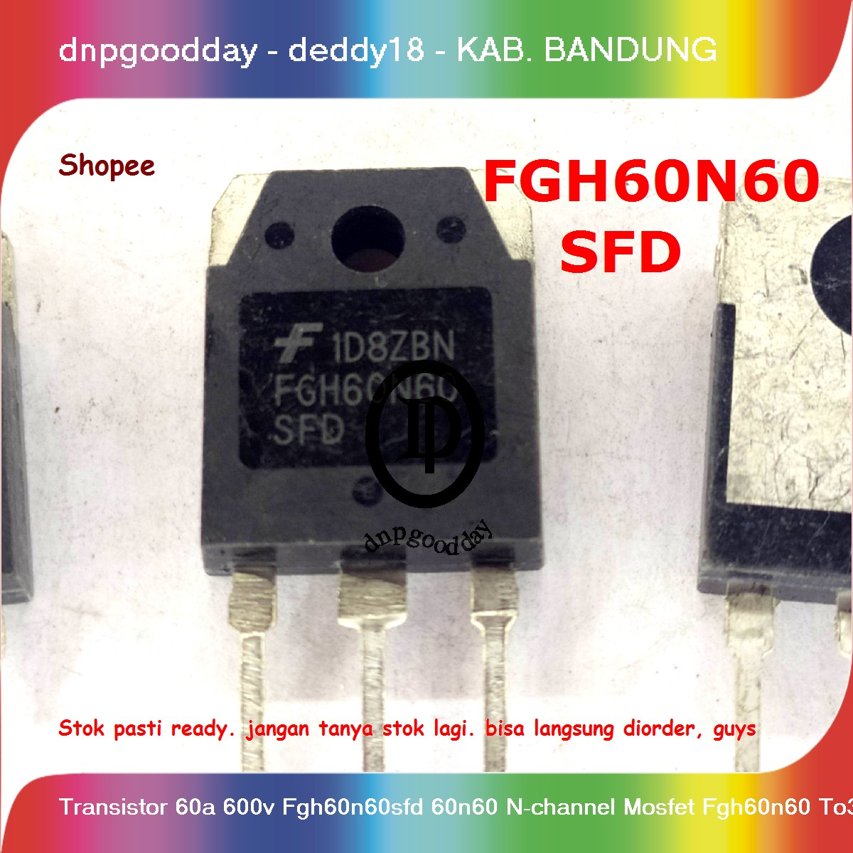 Jual Transistor 60a 600v Fgh60n60sfd 60n60 N-channel Mosfet Fgh60n60 ...