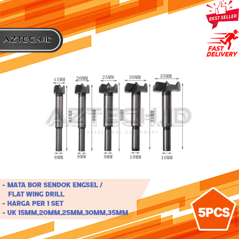 Jual Mata bor sendok engsel/mata bor flat wing drill/forstner drill bit ...