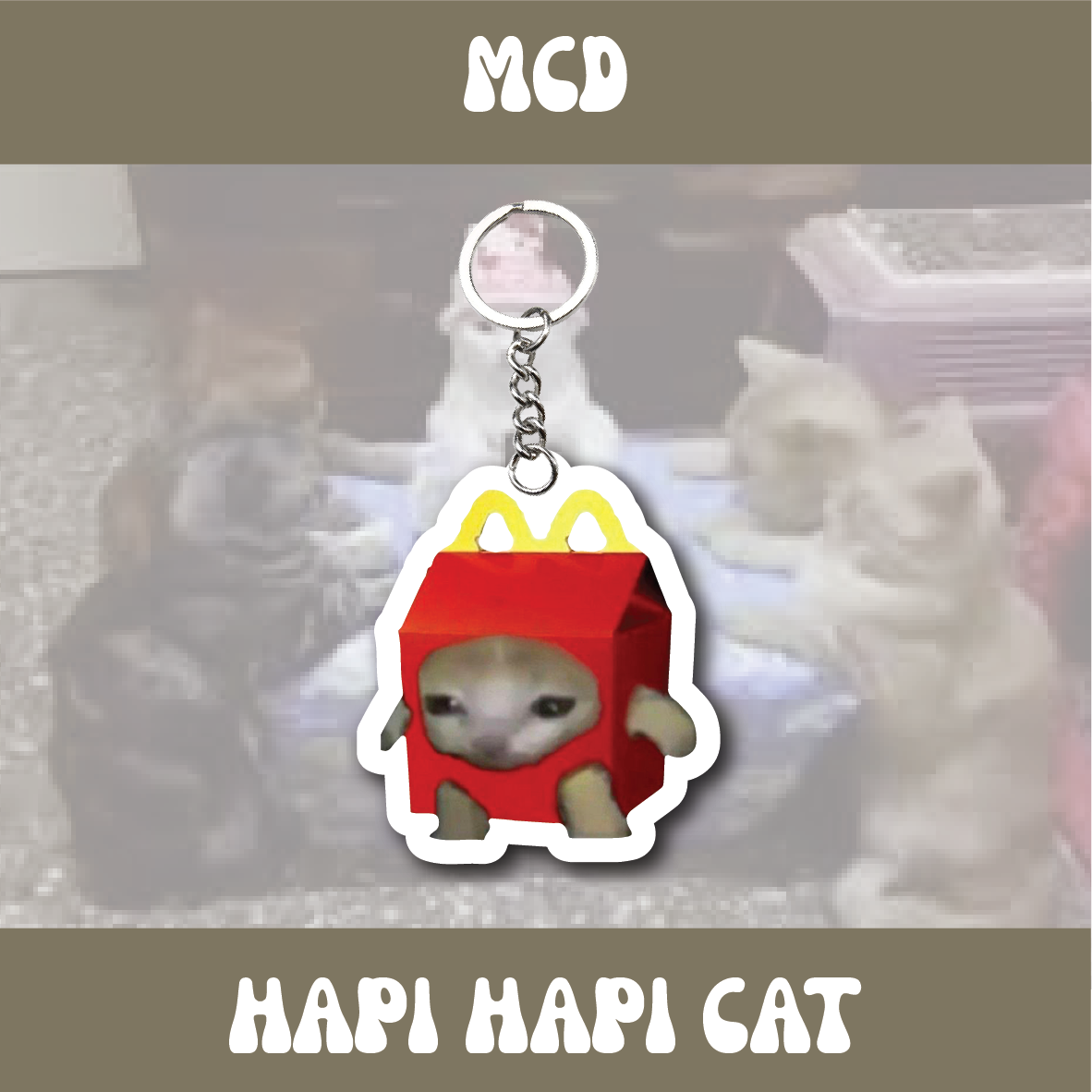 Jual GANTUNGAN KUNCI HAPI HAPI CAT | AKRILIK 3MM | CAT | KUCING | GANCI ...